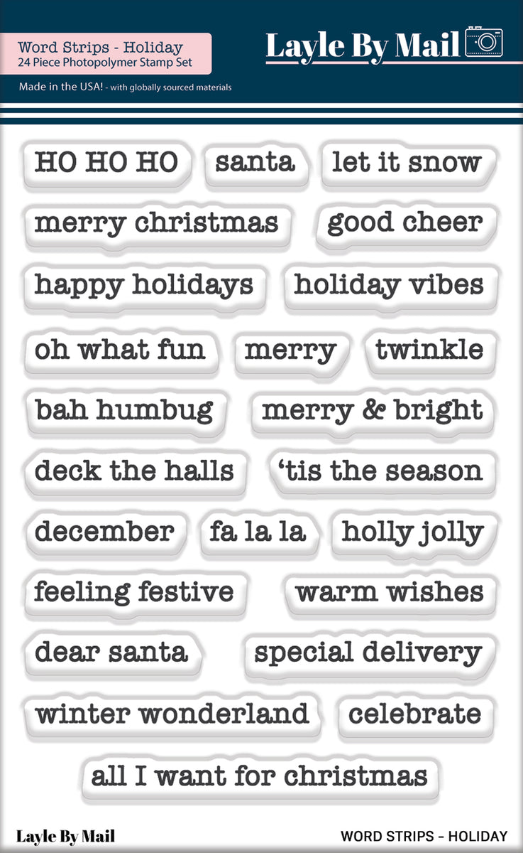 Wordstrips - Holiday 3x4 Stamp Set – Layle By Mail
