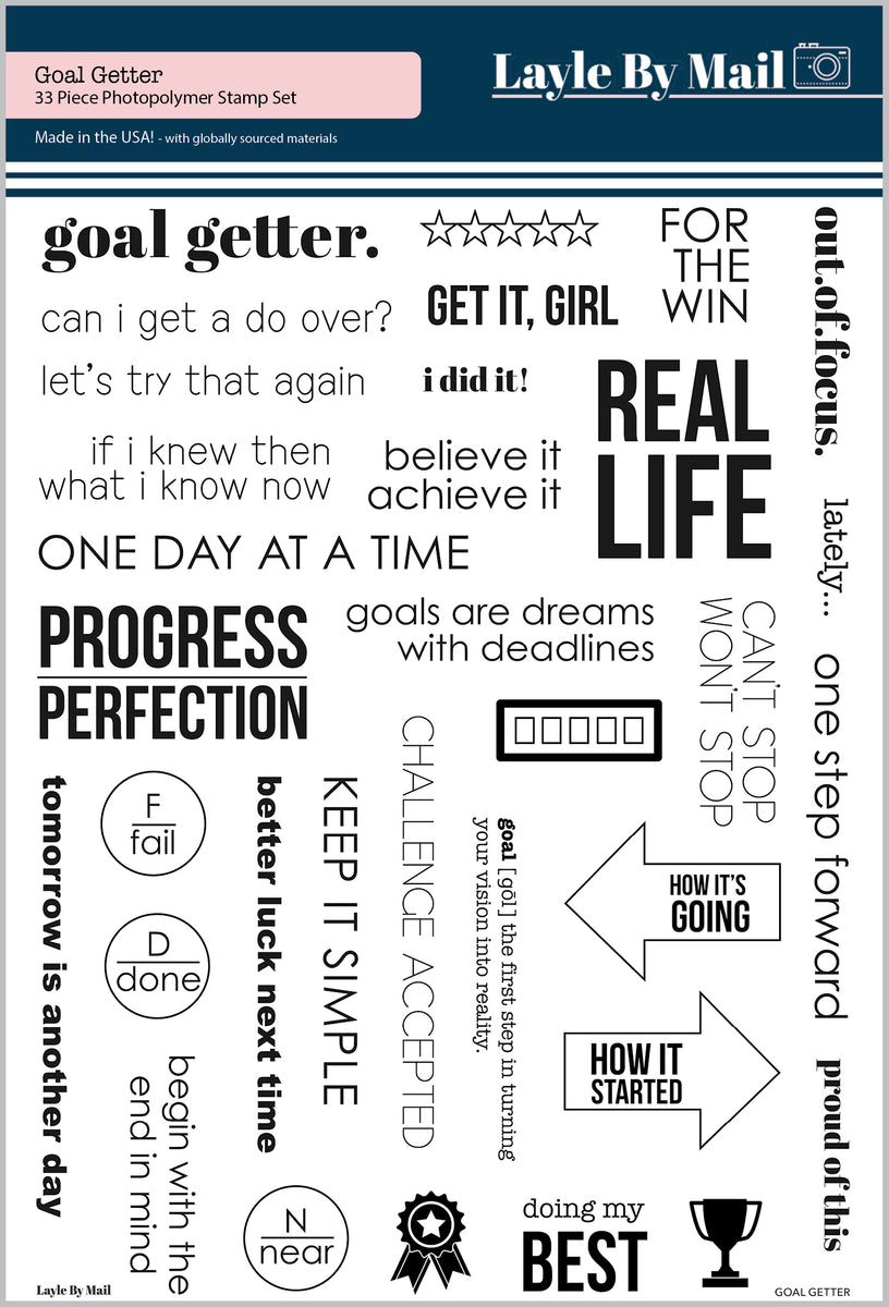 Goal Getter 6x8 Stamp Set – Layle By Mail