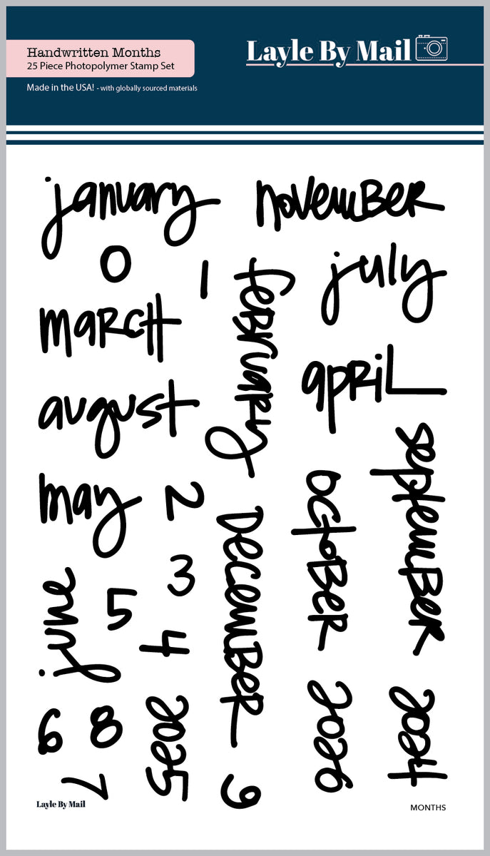 Handwritten Months 4x6 Stamp Set – Layle By Mail