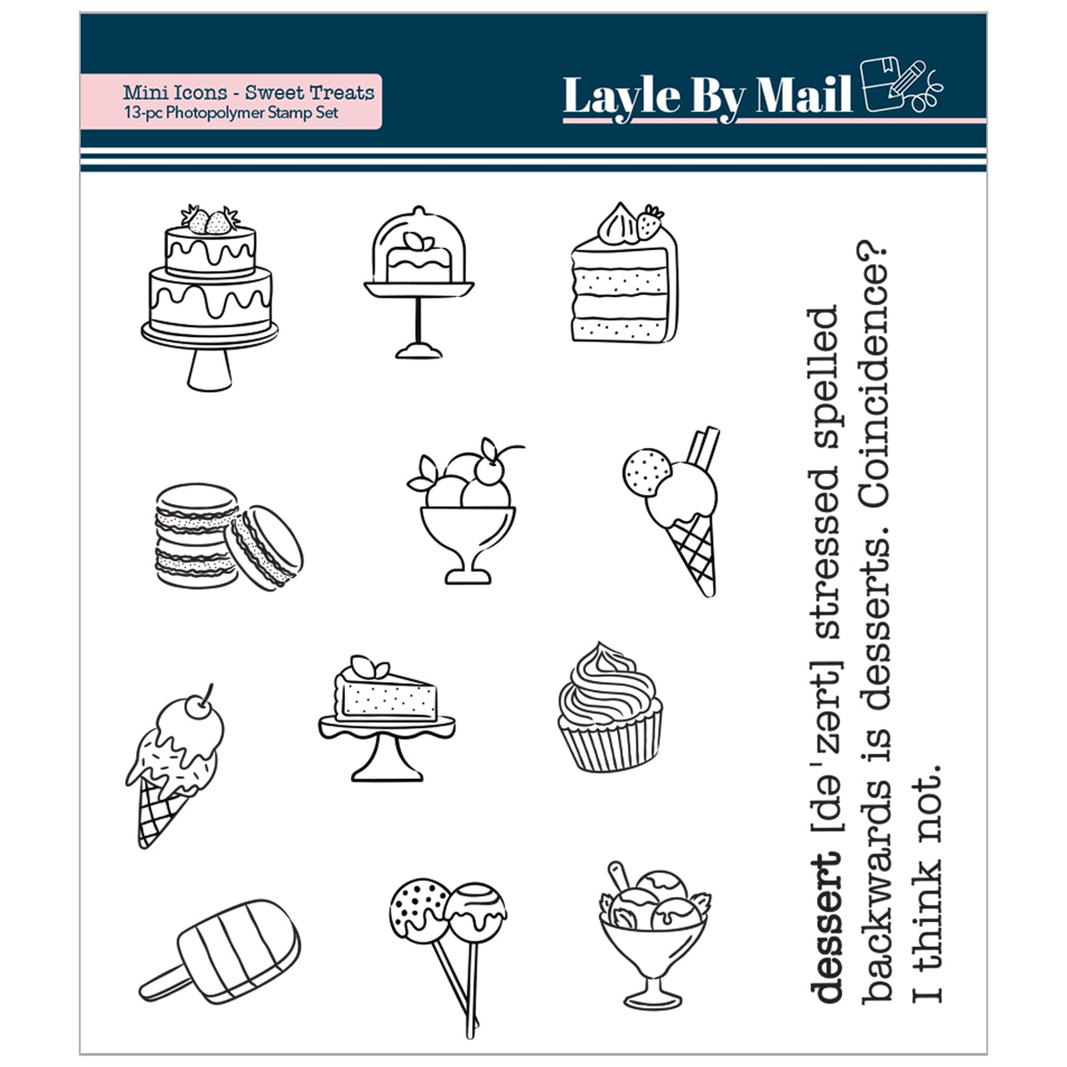 List Builder | Mini Icons - Sweet Treats 3x3 Stamp Set – Layle By Mail