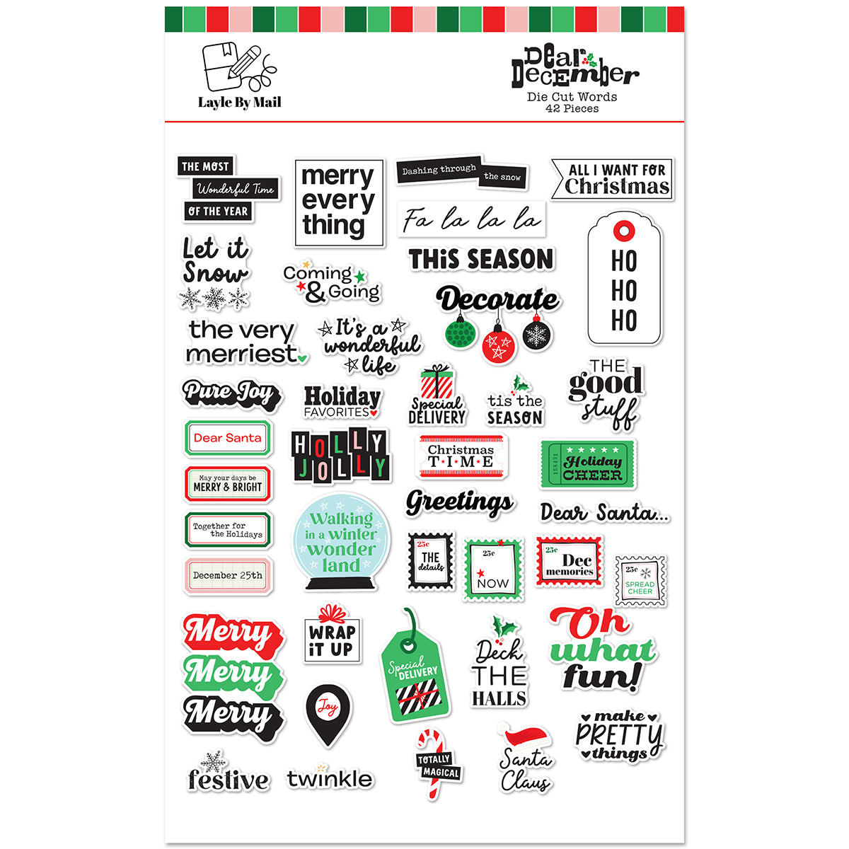 Layle By Mail | Dear December - Die Cut Words