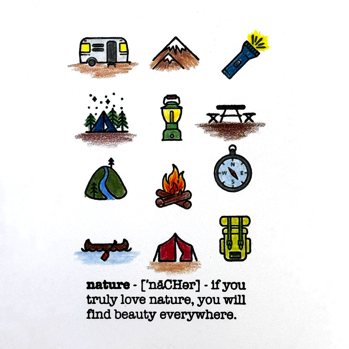 List Builder - Mini Icons - Outdoors 3x3 Stamp Set – Layle By Mail