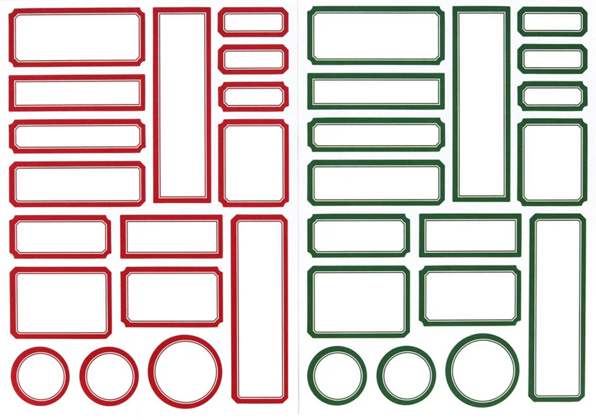 Elle's Studio | Red and Green Cardstock Label Stickers – Layle By Mail