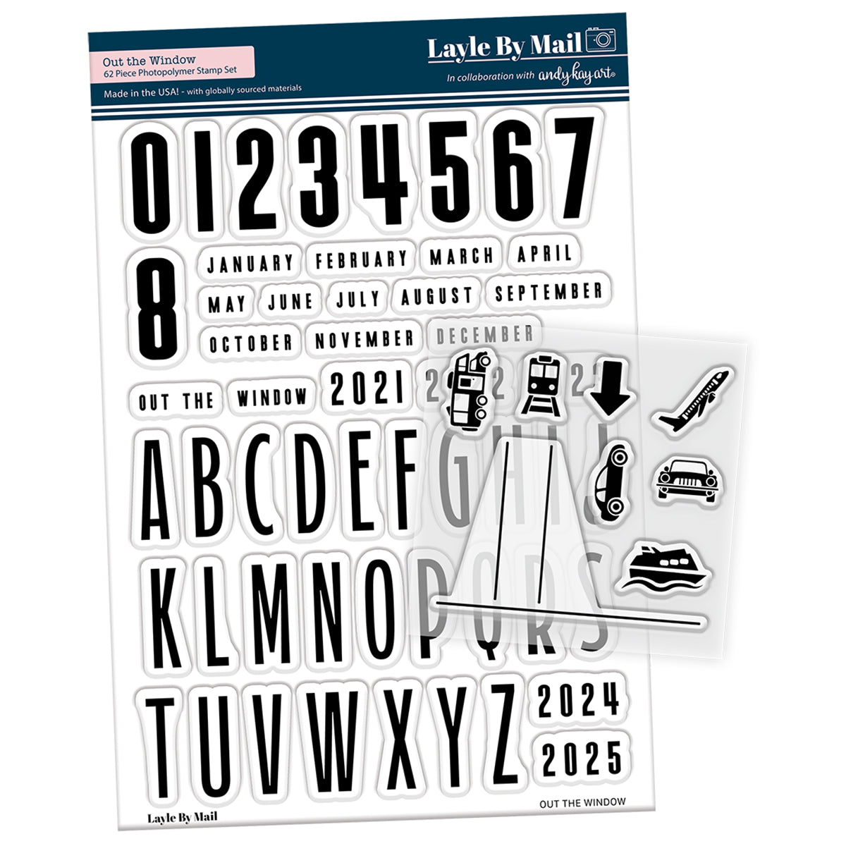 Out the Window 6x8 + 3x3 Stamp Set – Layle By Mail